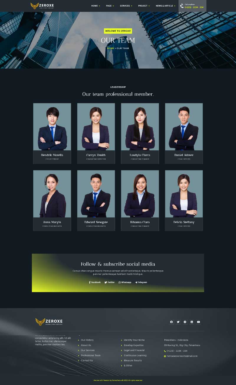 Zeroxe - Consulting Company Profile Elementor Template Kit by Rometheme